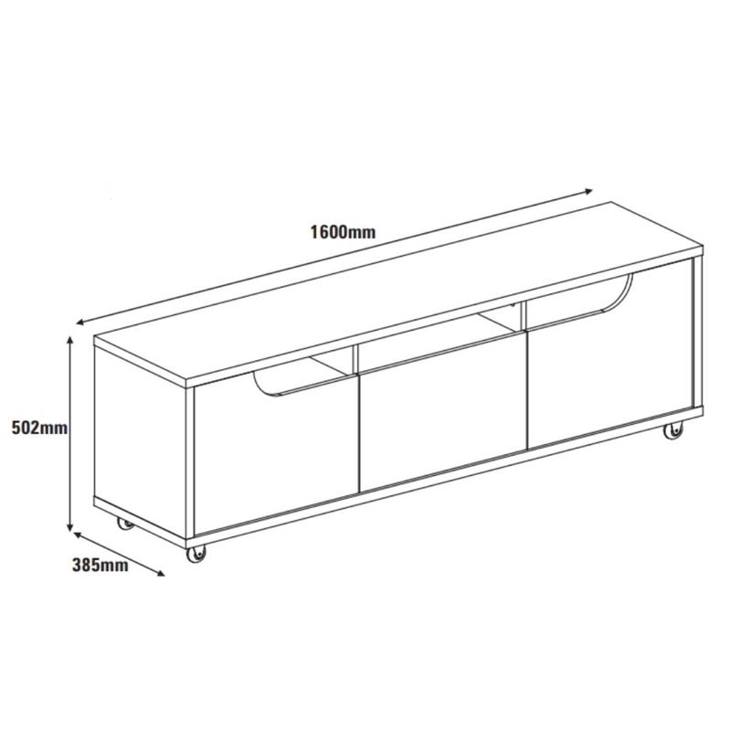 Rack para TV Até 60 Polegadas 2 Portas 1 Gaveta 160cm Jersey Casa D ...
